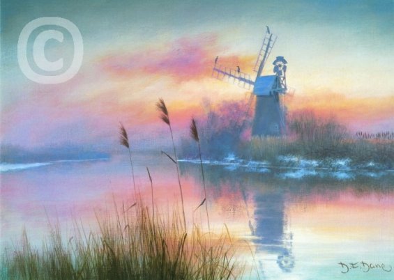 D F Dane - Winter Evening Turf Fen